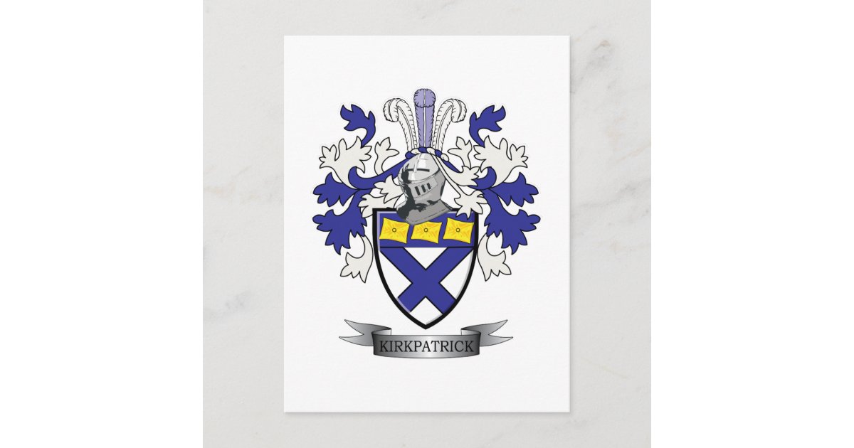 Kirkpatrick Family Crest Coat of Arms Postcard | Zazzle