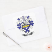 Kirkpatrick Family Crest Coat of Arms Square Sticker | Zazzle