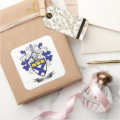 Kirkpatrick Family Crest Coat of Arms Square Sticker | Zazzle