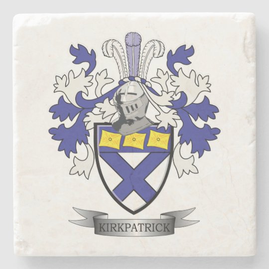 Kirkpatrick Family Crest Coat of Arms Stone Coaster | Zazzle.com