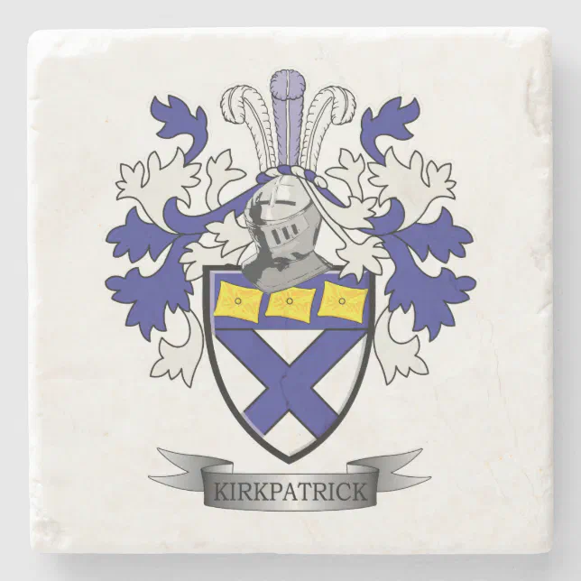 Kirkpatrick Family Crest Coat of Arms Stone Coaster | Zazzle