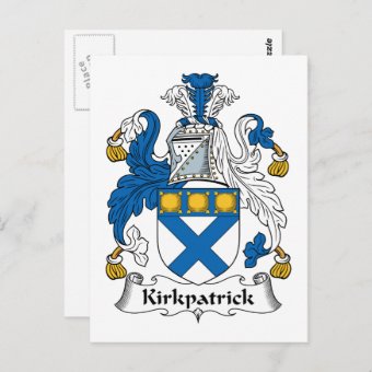 Kirkpatrick Family Crest Postcard | Zazzle