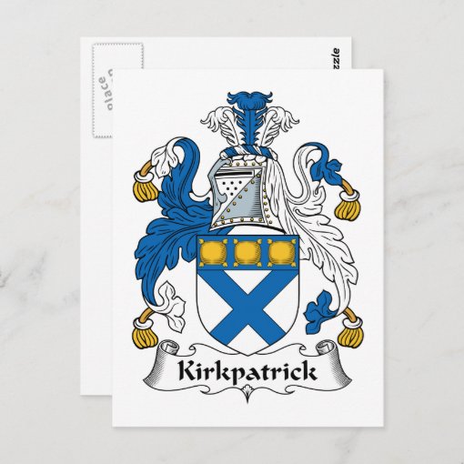 Kirkpatrick Family Crest Postcard | Zazzle