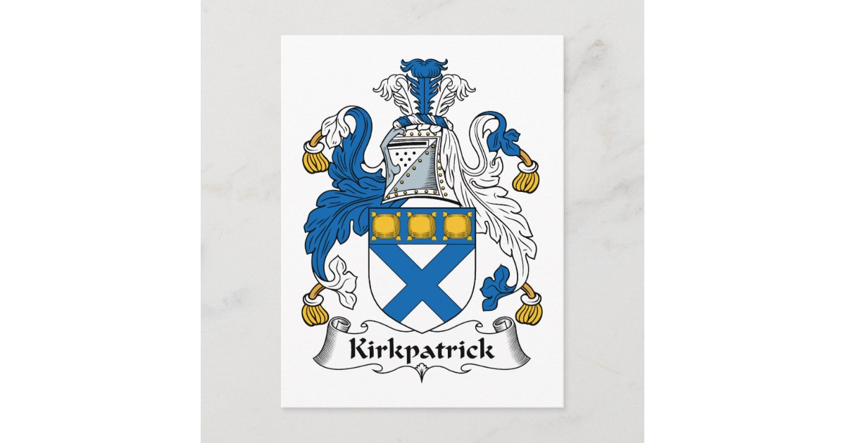 Kirkpatrick Family Crest Postcard | Zazzle