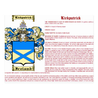 Kirkpatrick Family Crest Postcards | Zazzle
