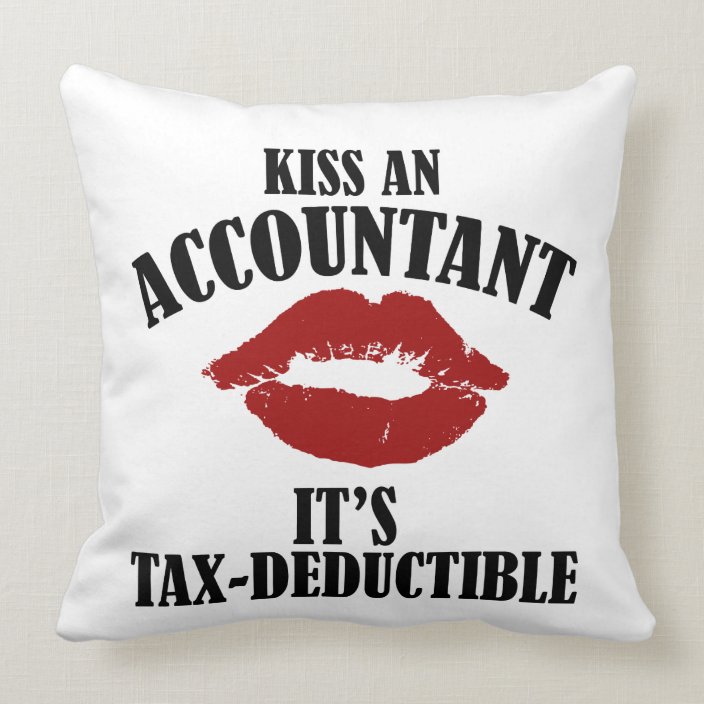 kiss an accountant funny CPA Throw Pillow | Zazzle.com