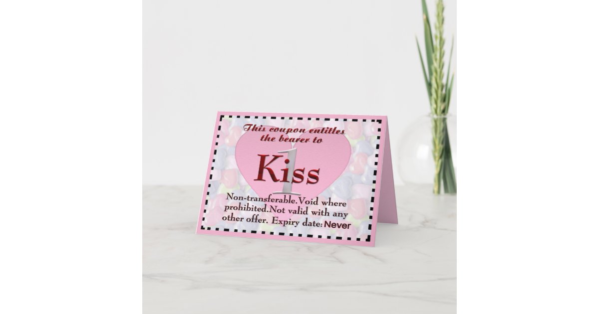 Kiss Coupon Card | Zazzle