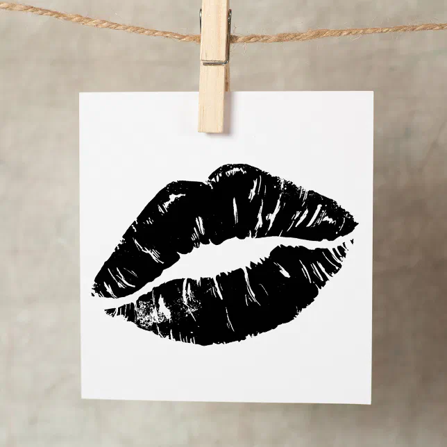 Kiss Lip Rubber Stamp | Zazzle