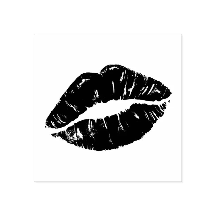 Kiss Lip Rubber Stamp | Zazzle
