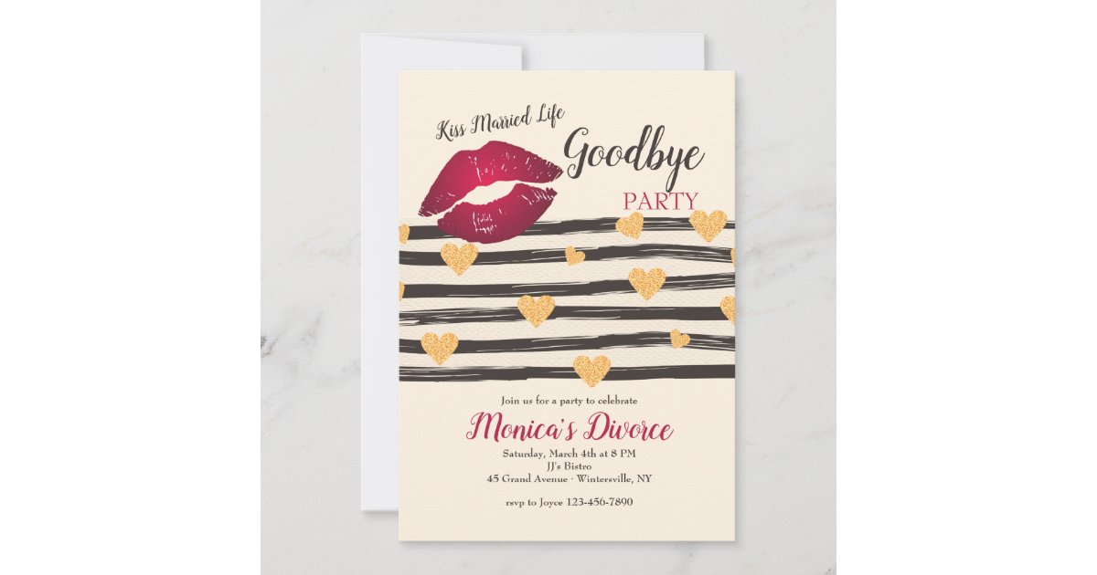 Kiss Married Life Goodbye Invitation | Zazzle