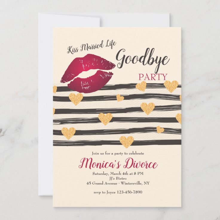 Kiss Married Life Goodbye Invitation | Zazzle