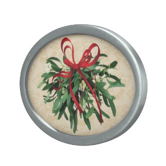 Kiss Me Under the Mistletoe Belt Buckle | Zazzle