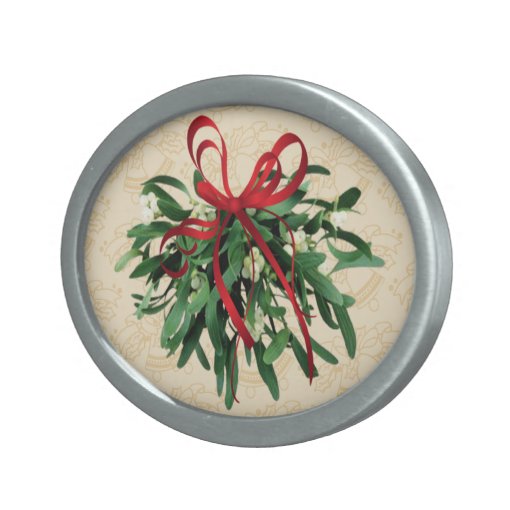 Kiss Me Under the Mistletoe Belt Buckle | Zazzle