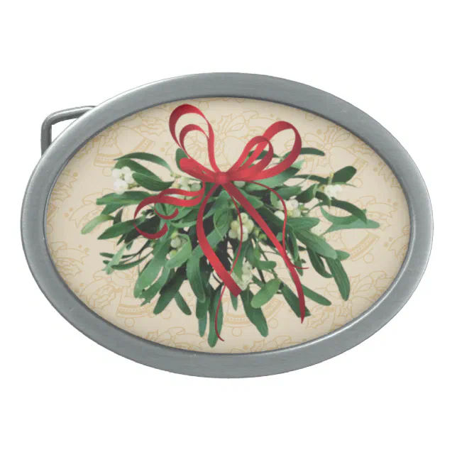 Kiss Me Under the Mistletoe Belt Buckle | Zazzle