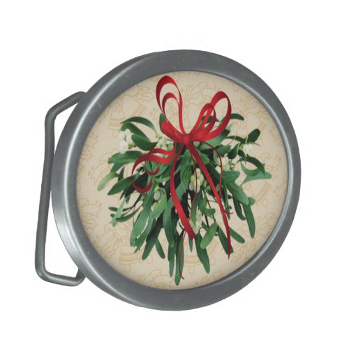 Kiss Me Under the Mistletoe Belt Buckle | Zazzle