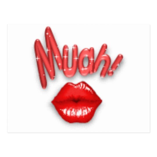 Kiss, muah postcard | Zazzle.com