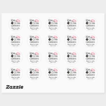 Kiss My Class Goodbye Funny Graduation Classic Round Sticker | Zazzle