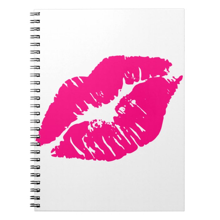 Kiss Pink Lips Notebook | Zazzle.com