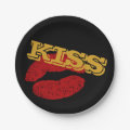 KISS plates, Red Lips - Love / Party custom Paper Plates | Zazzle