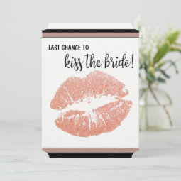 Kiss the Bride Funny Engagement Party Invitation | Zazzle