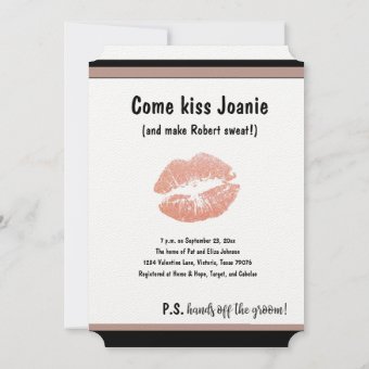 Kiss the Bride Funny Engagement Party Invitation | Zazzle