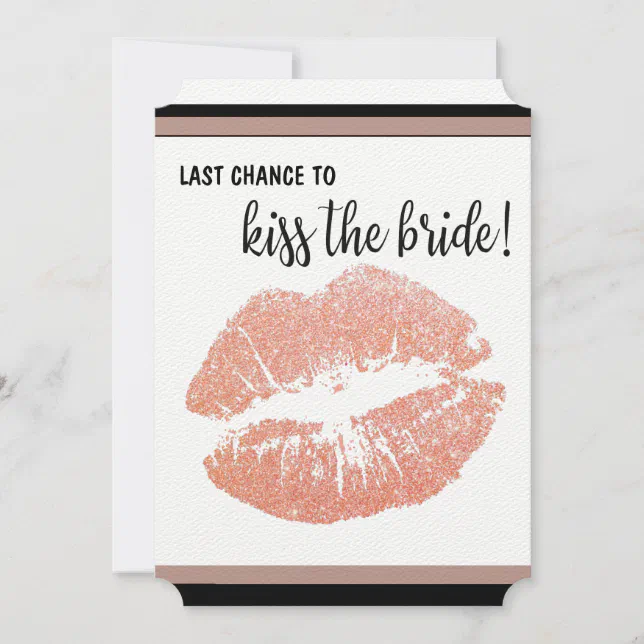 Kiss the Bride Funny Engagement Party Invitation | Zazzle