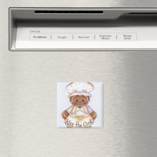 Kiss the Cook Gingerbread Chef Magnet | Zazzle