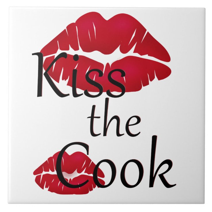 Kiss the Cook Tile | Zazzle