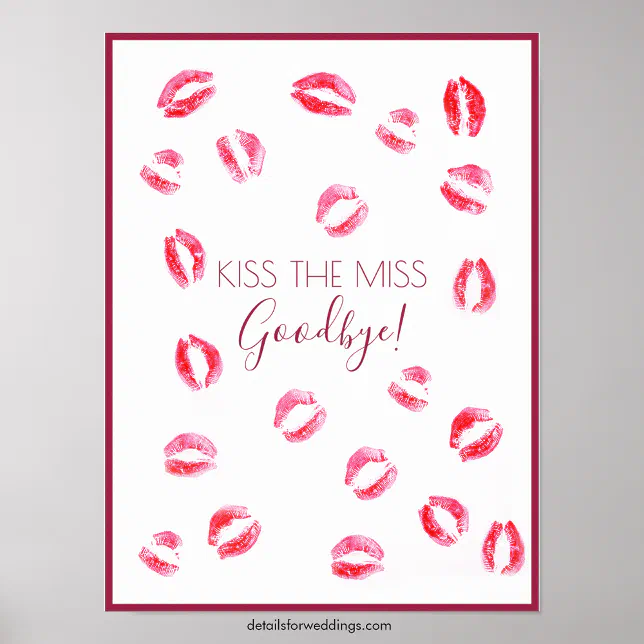 Kiss the Miss Game | Paper Poster | Zazzle