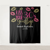 kiss your 30s goodbye 40th birthday photo prop tapestry | Zazzle