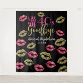 kiss your 40's goodbye photo prop virtual party tapestry | Zazzle