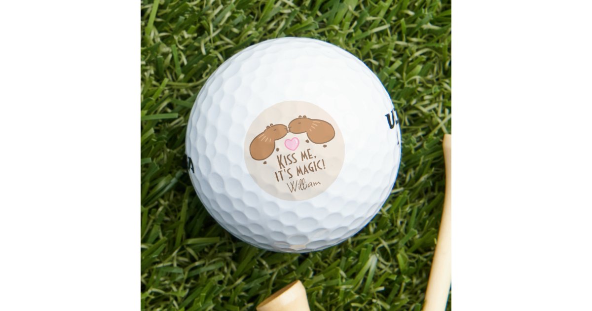 Kissing Capybaras Personalized Golf Balls | Zazzle