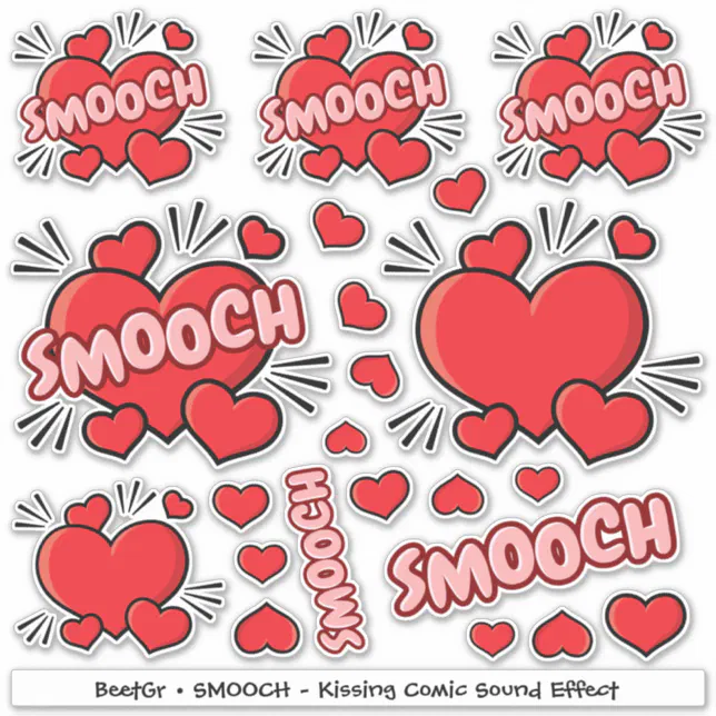 Kissing Comic Sound Effect Sticker Set | Zazzle