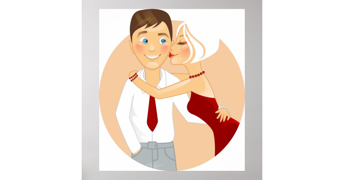Kissing Couple Poster | Zazzle