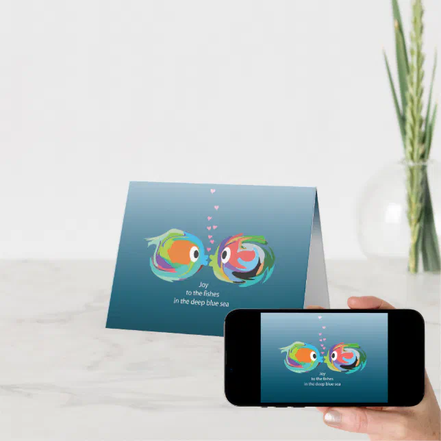 Kissing Fish note card | Zazzle