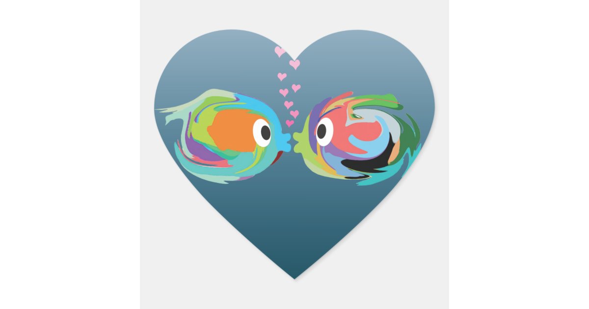 Kissing Fish sticker | Zazzle