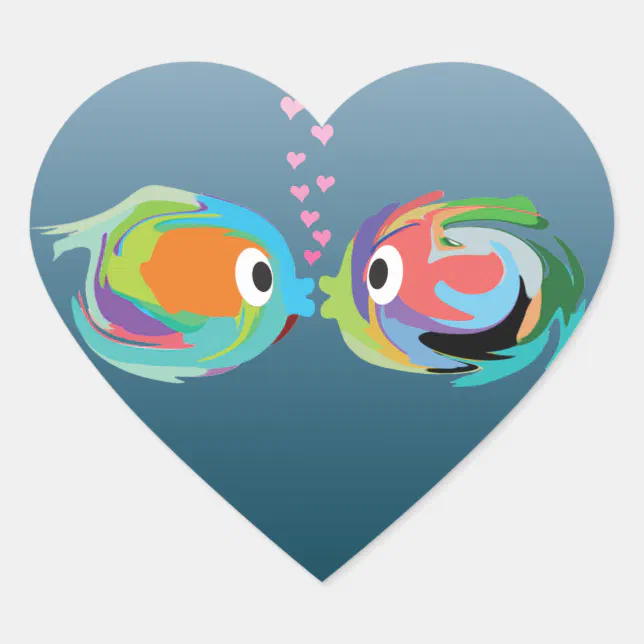 Kissing Fish sticker | Zazzle