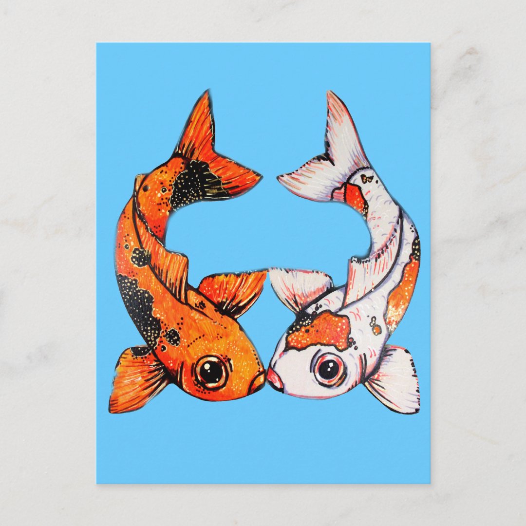 Kissing Koi Postcard | Zazzle