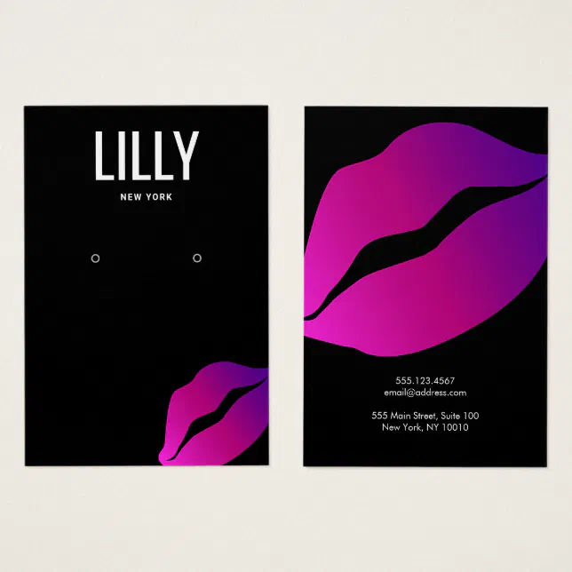 Kissing Lips Earring Display Card | Zazzle