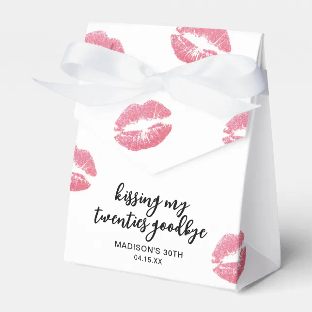 Kissing My Twenties Goodbye 30th Birthday Favor Boxes | Zazzle