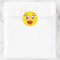 Kissing Yellow Face Classic Round Sticker | Zazzle