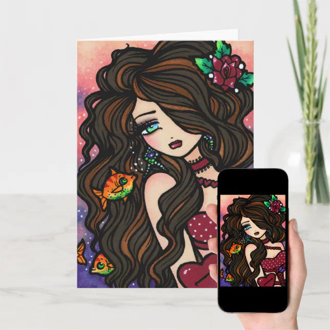 "Kissy Fish" Mermaid Card | Zazzle