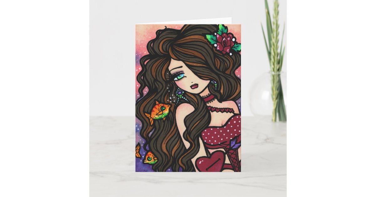 "Kissy Fish" Mermaid Card | Zazzle