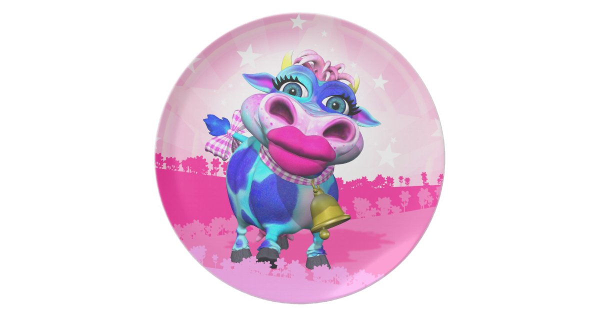 Kissy Moo Fun Plate | Zazzle
