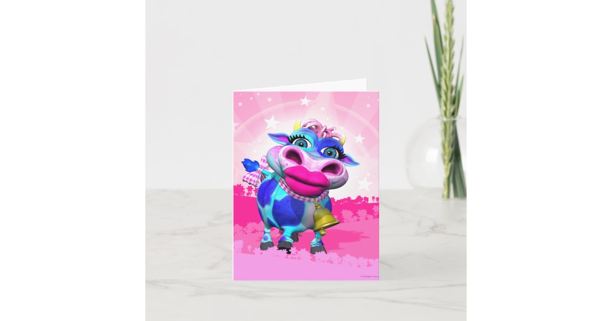Kissy Moo the Cow Note Card | Zazzle