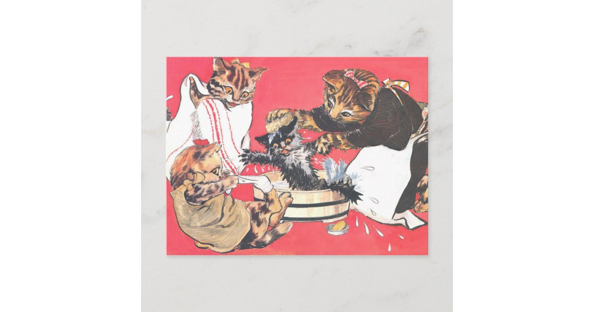 Kitazawa Rakuten nekono gyouzui 1914 Postcard | Zazzle
