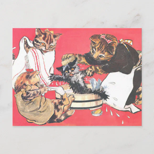 Kitazawa Rakuten nekono gyouzui 1914 Postcard | Zazzle