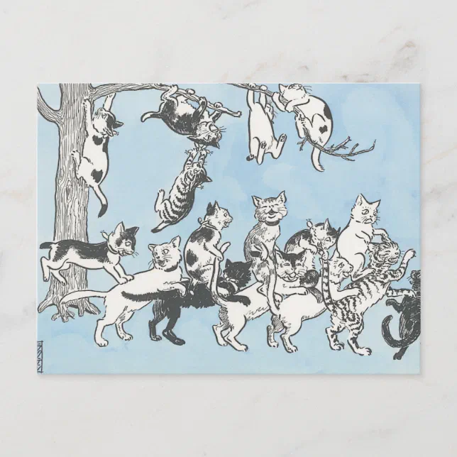 Kitazawa Rakuten nekonokunino youchien 1915 Postcard | Zazzle