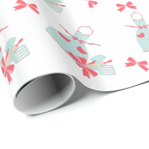 Kitchen Apron and Utensils Wrapping Paper | Zazzle