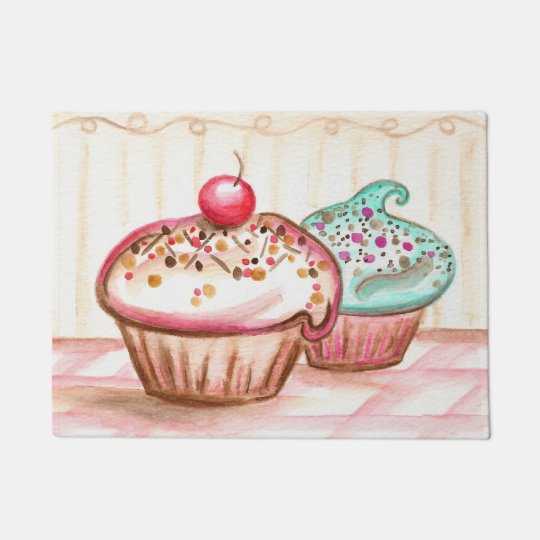 Kitchen Bakery Cupcake Rug Doormat | Zazzle.com